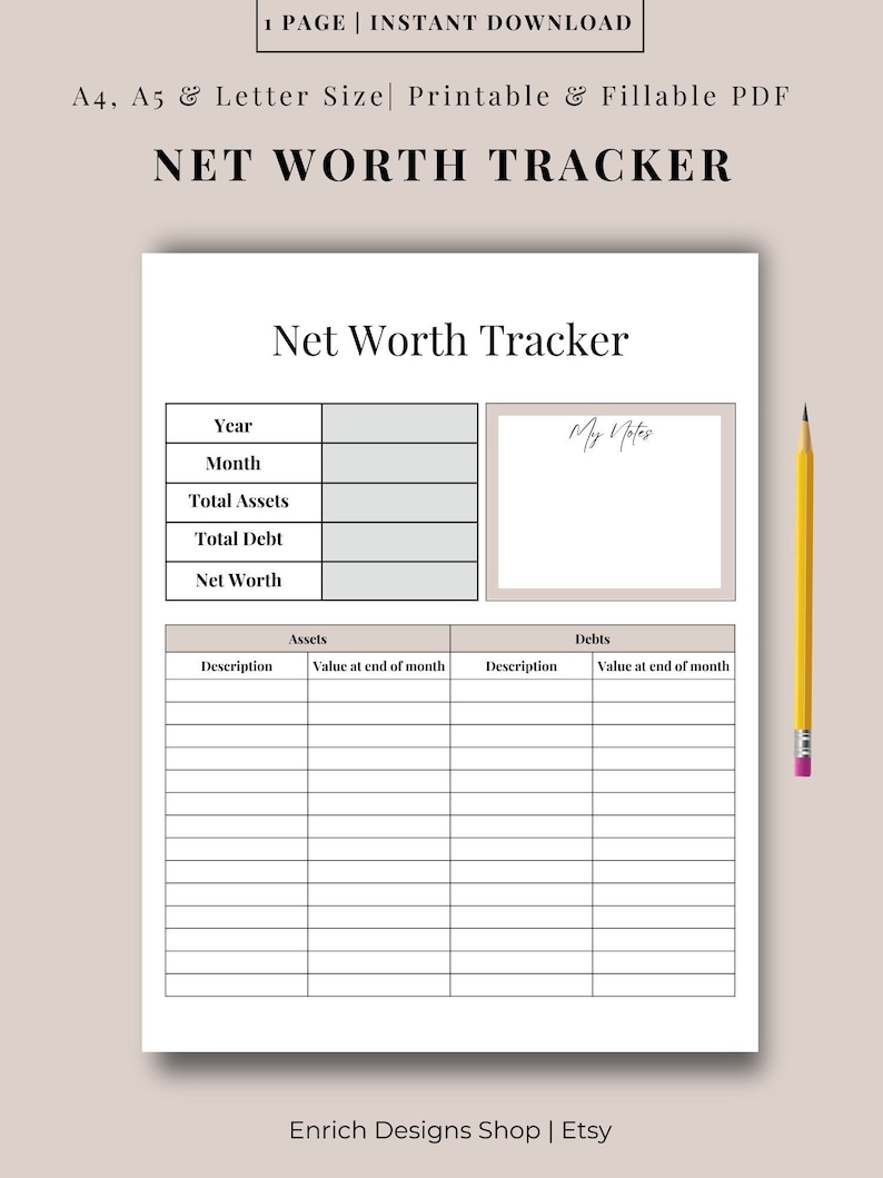Net Worth Tracker | Debt Tracker | Financial Freedom | Net Worth ...