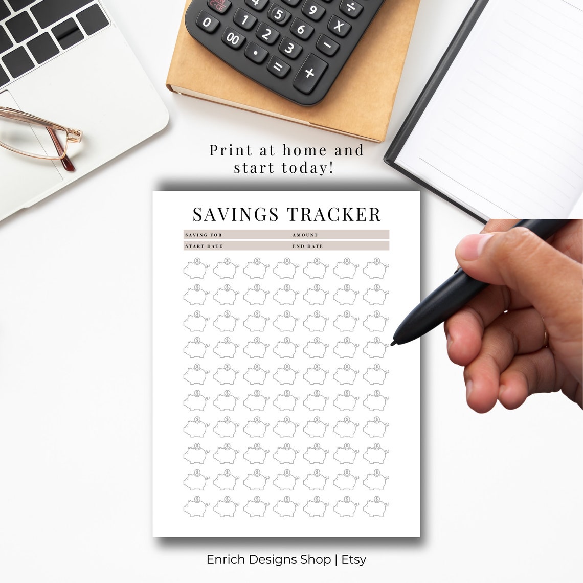 No Spend Challenge Workbook No Spend Month Financial Freedom Savings ...