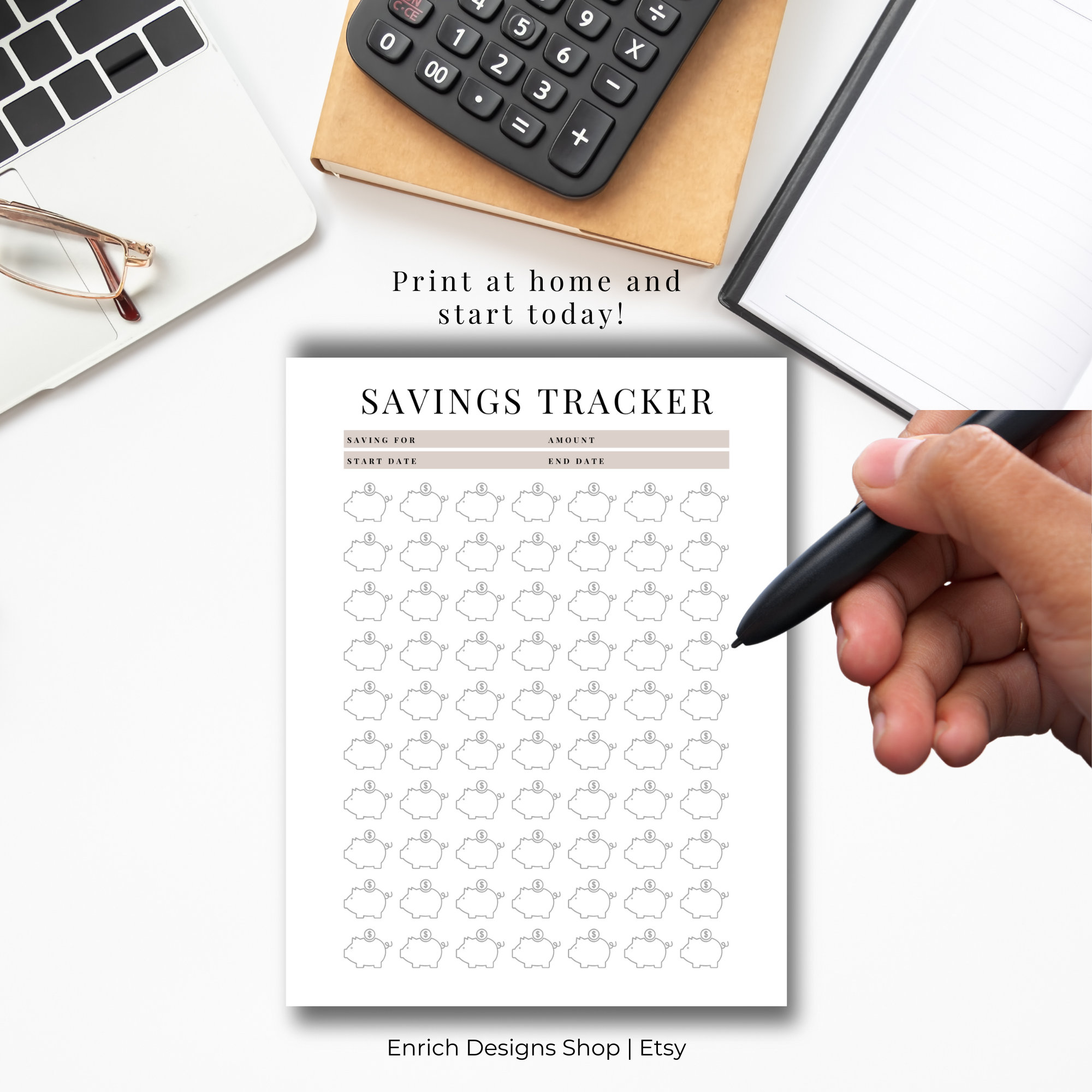 No Spend Challenge Workbook No Spend Month Financial Freedom Savings ...