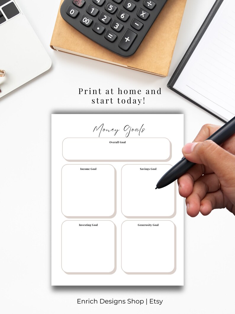 Money Goals Template, Financial Goals, Goal Template, Goal Tracking ...