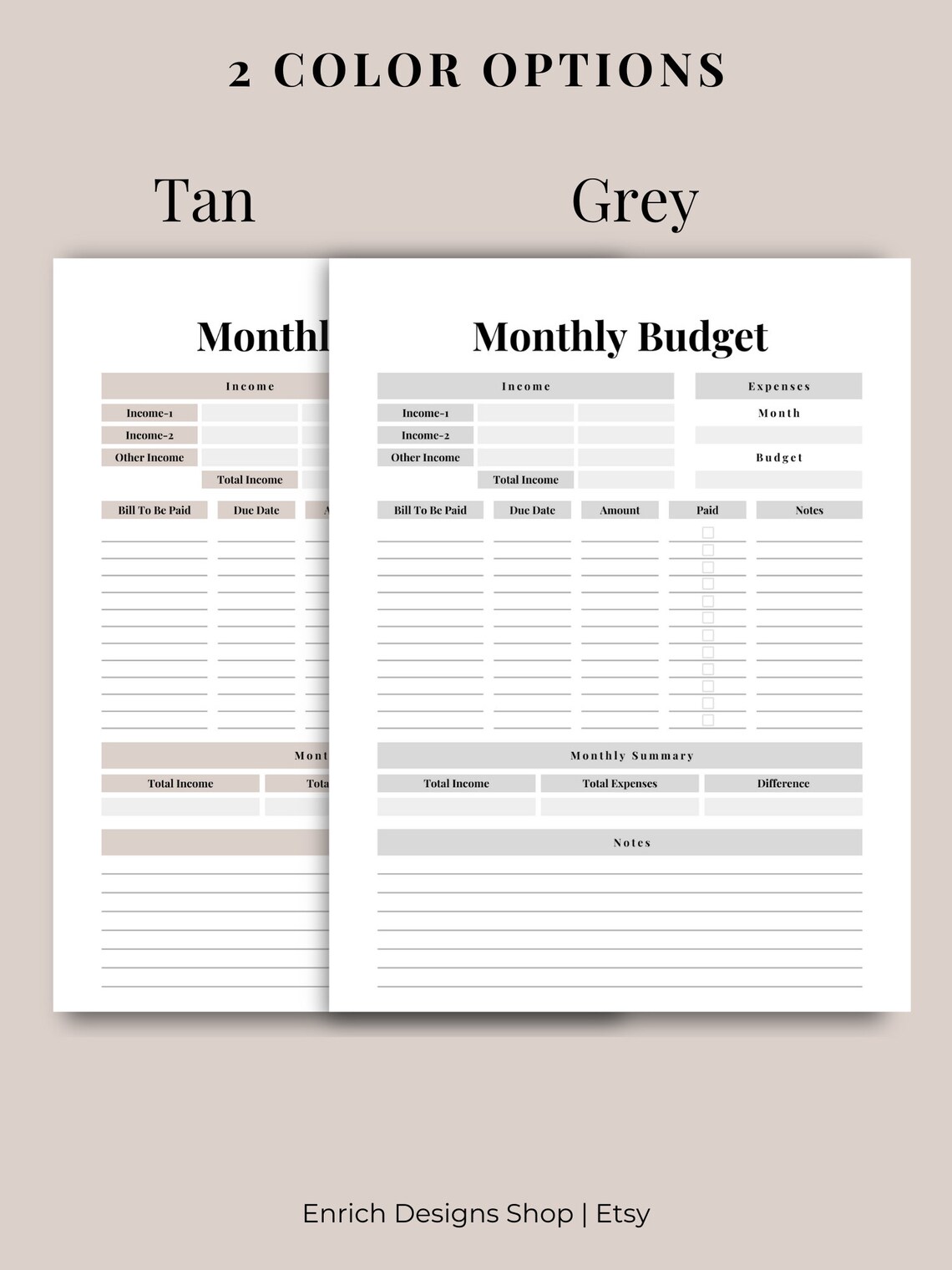 Simple Monthly Budget Template Printable | Budgeting | Budget Tracker ...