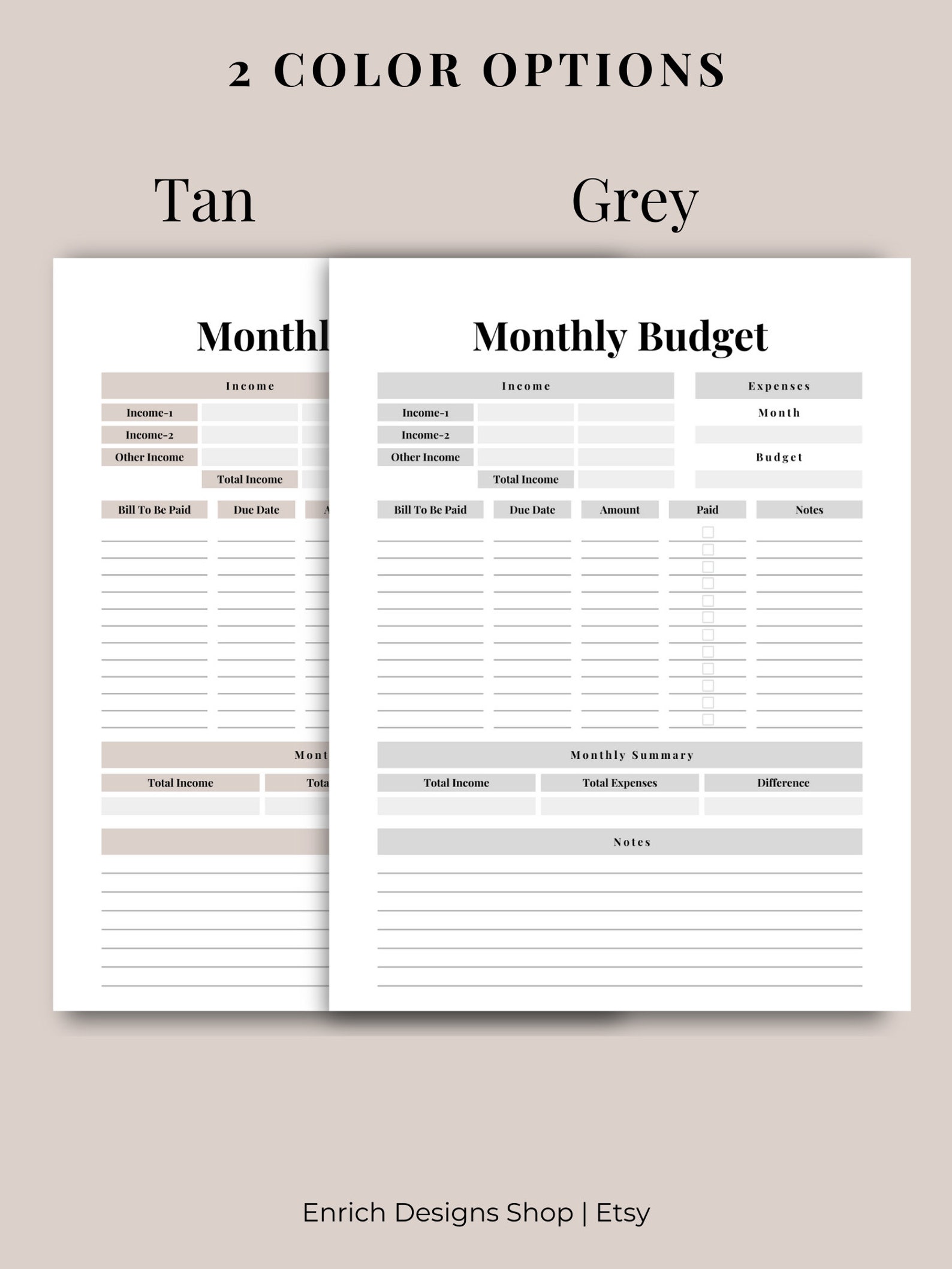 Simple Monthly Budget Template Printable | Budgeting | Budget Tracker ...