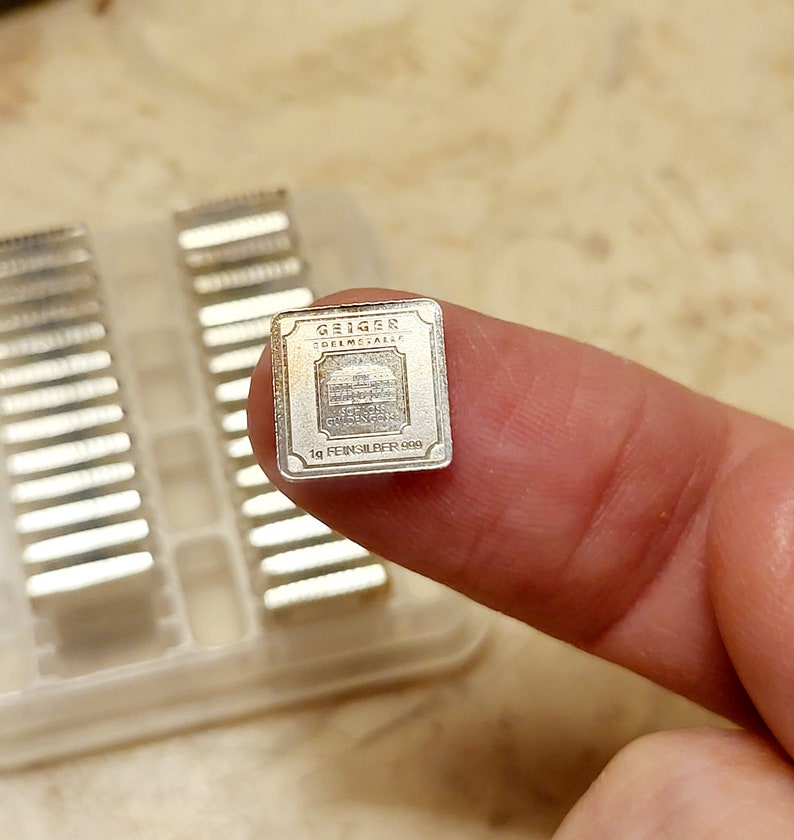 1 Gram Silver Square Bar - Geiger Edelmetalle Fractional Silver - Etsy