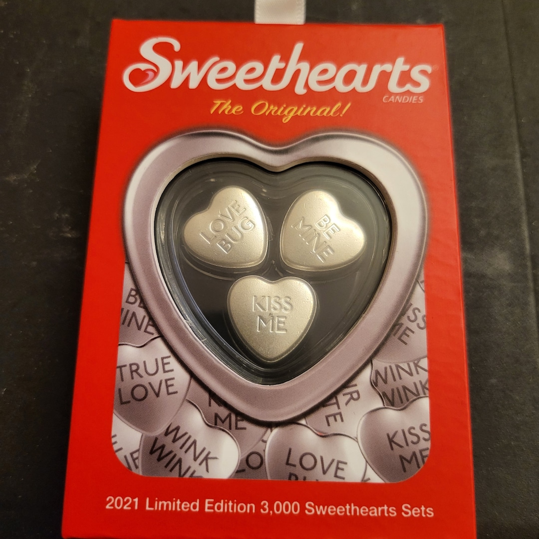 30 Gram Silver Sweethearts Candy PAMP Suisse 3-heart Set .9999 Fine ...