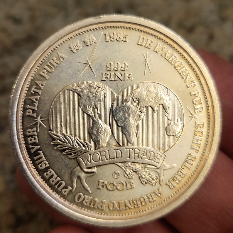 1985 1 Oz 999 Silver Plata Pura FCCB World Trade Unit Rare Bullion - Etsy