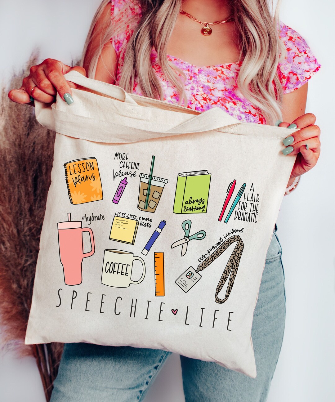 Speech Therapy Tote Bag, Speech Language Pathologist Tote, SLP Bag ...