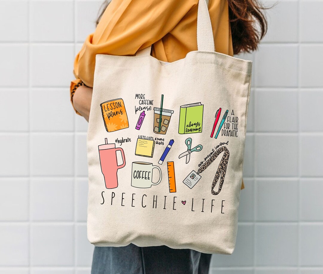 Speech Therapy Tote Bag, Speech Language Pathologist Tote, SLP Bag ...