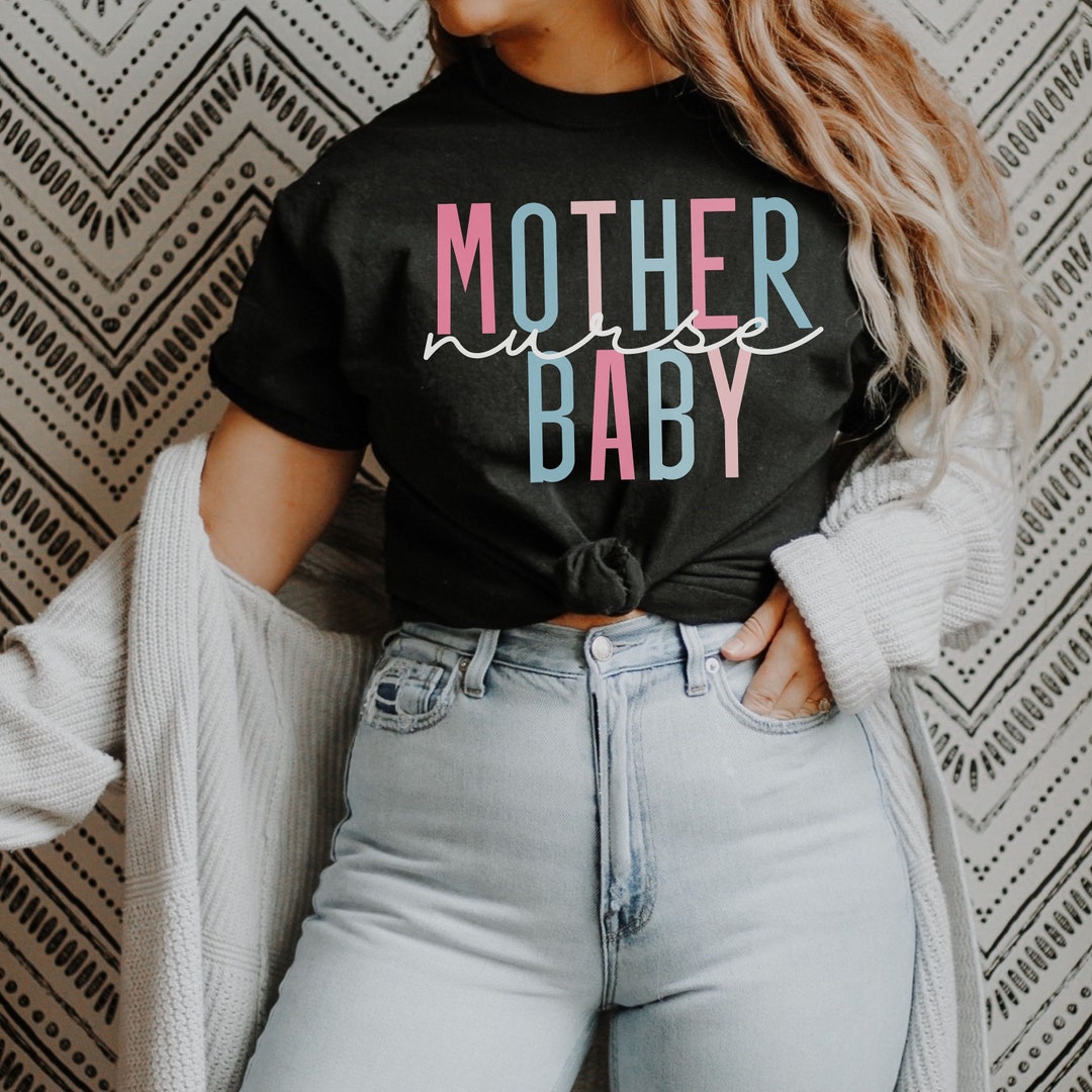 Mother Baby Nurse Shirt, Postpartum RN Shirt, Mother Baby Registered ...