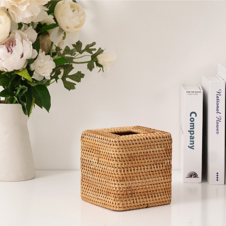 Square and Rectangular Rattan Tissue Box Cover Can Be Placed Anywhere ...