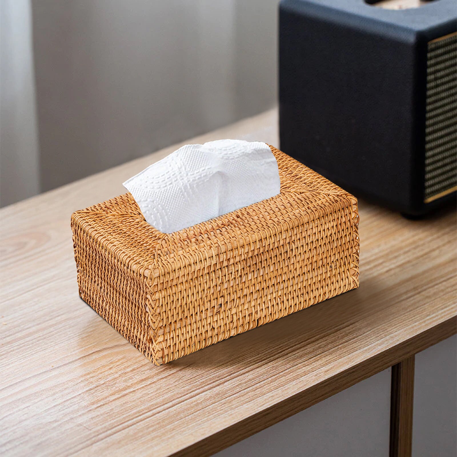 Square and Rectangular Rattan Tissue Box Cover Can Be Placed Anywhere ...