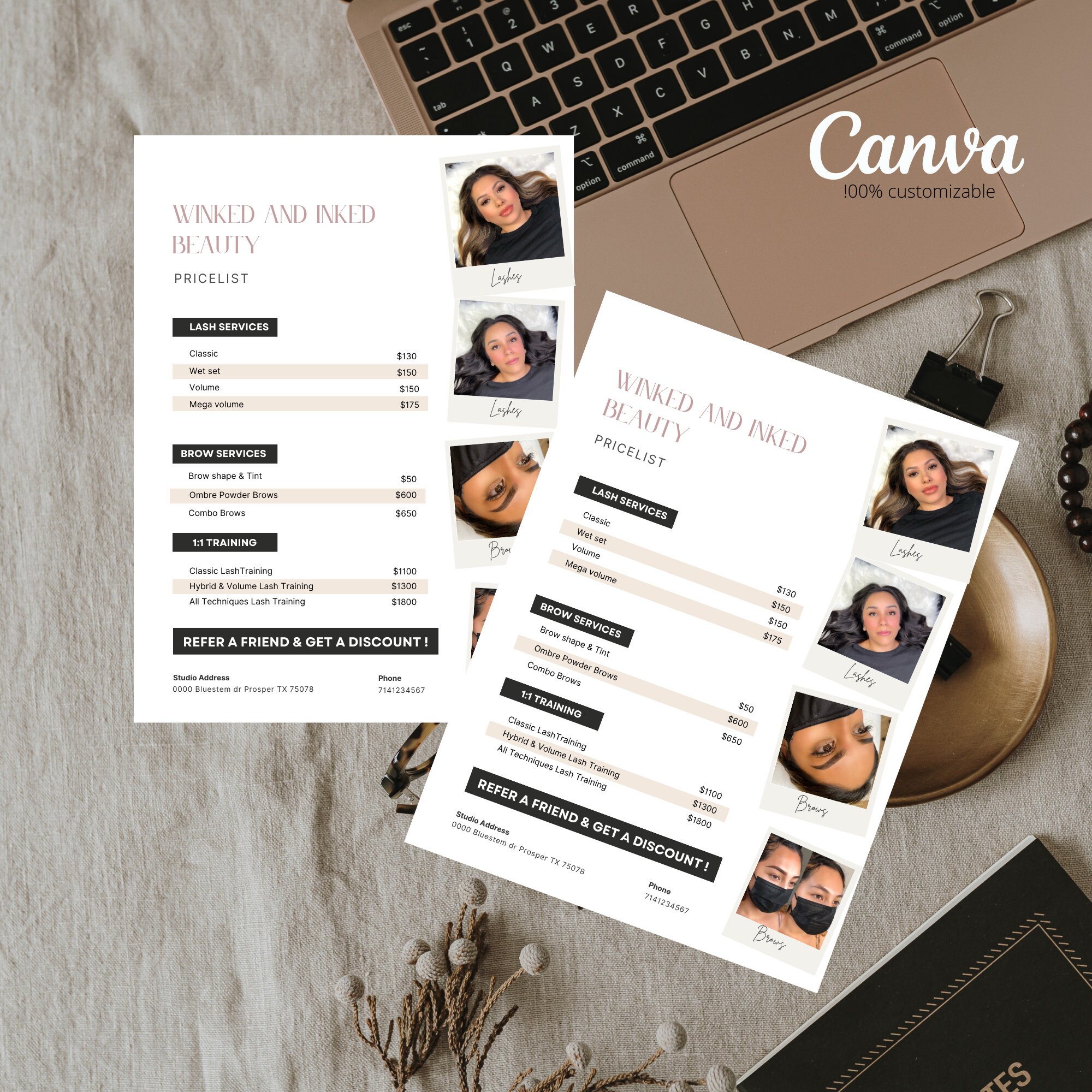 Price List, Lash Price List, Brow Price List, Service Price List, Salon ...