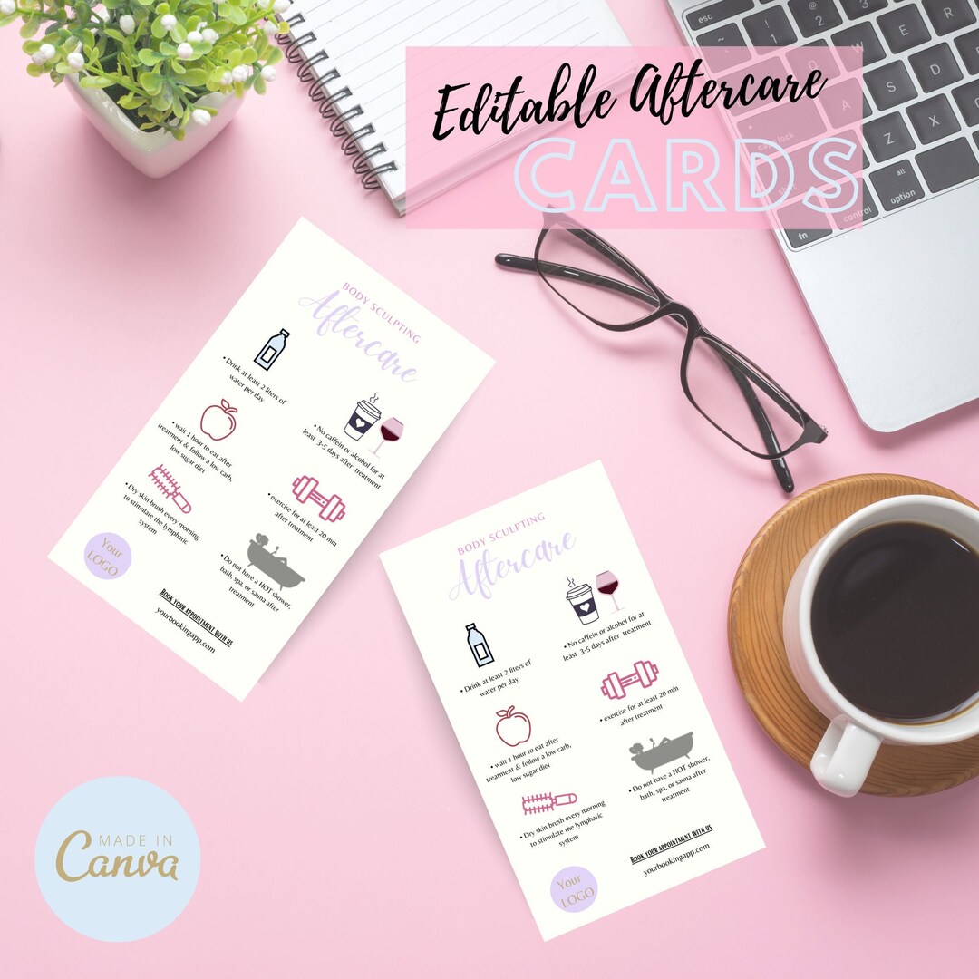 Body Sculpting Aftercare Card Template, Body Sculpting Aftercare ...