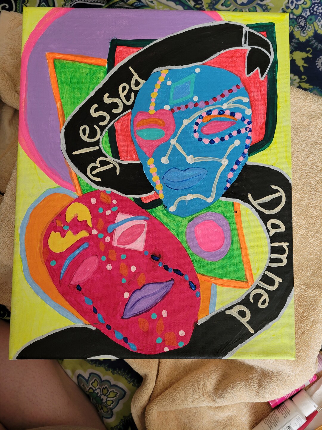 Colorful Theater Masks Painting - Etsy