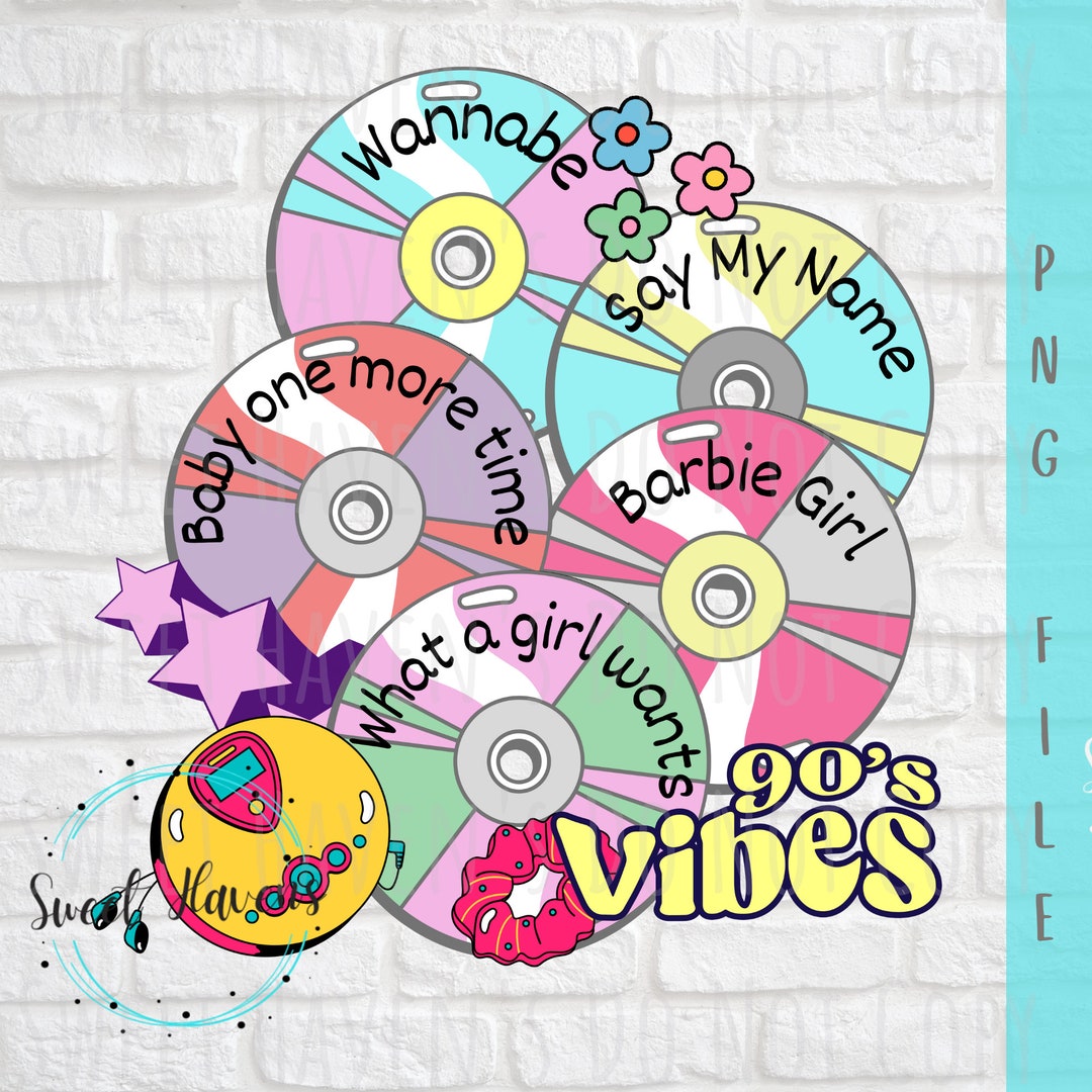 90's Pop Cd's PNG Instant Download Music Tapes 90's Vibes Music Instant ...