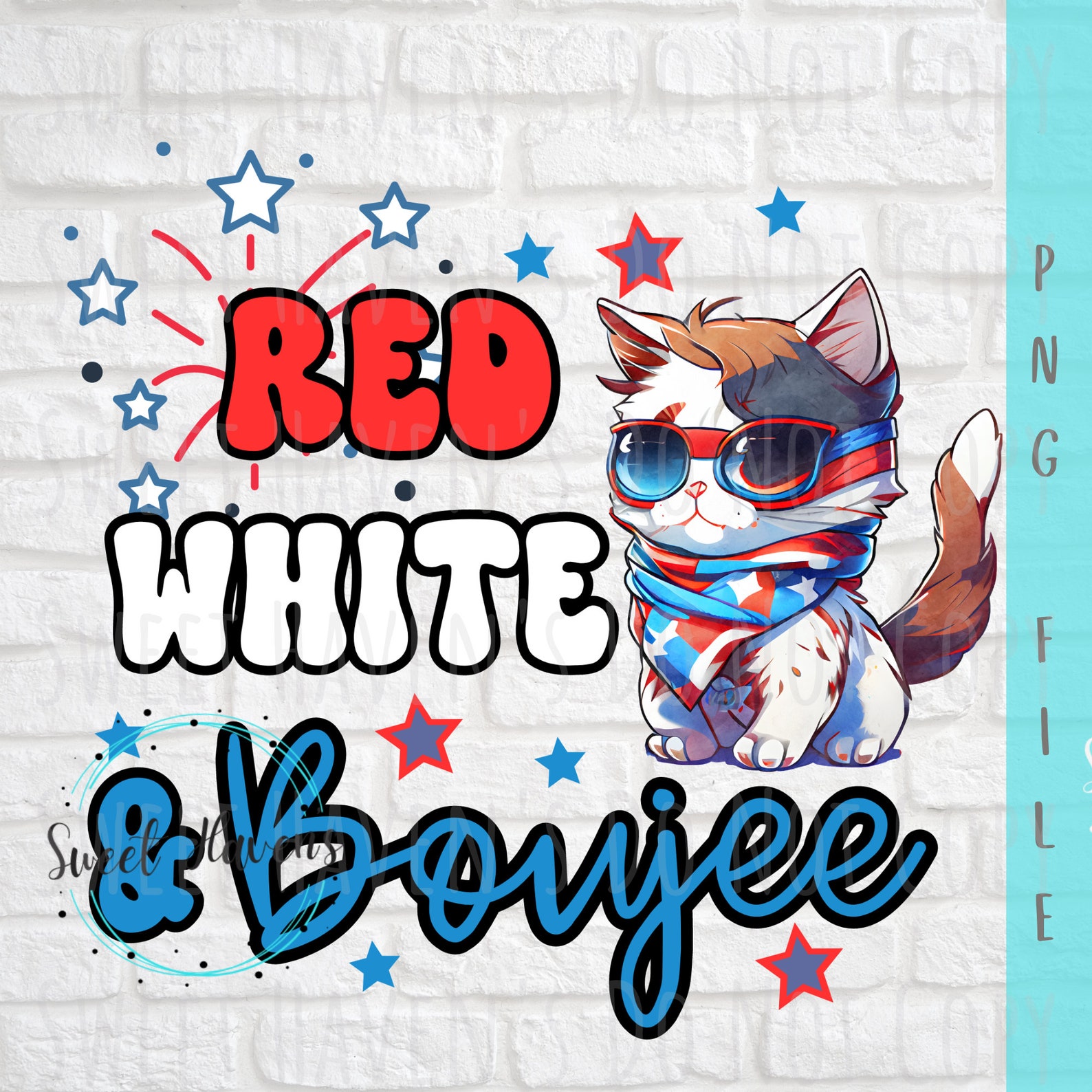 Red White and Boujee PNG Instant Download Patriotic Cat PNG - Etsy