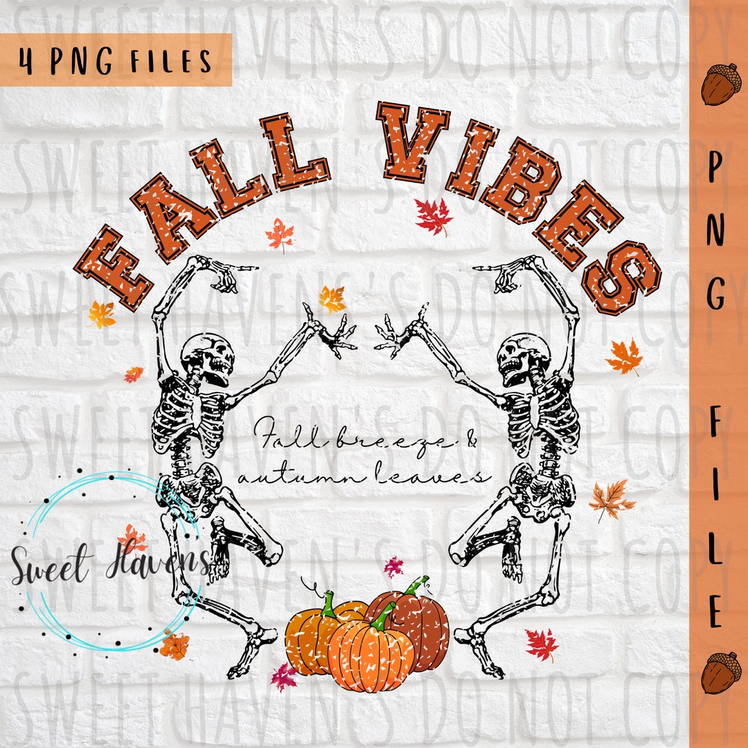 Fall Vibes PNG - Fall Vibes Skeletons PNG - Skeleton Clipart - Fall ...