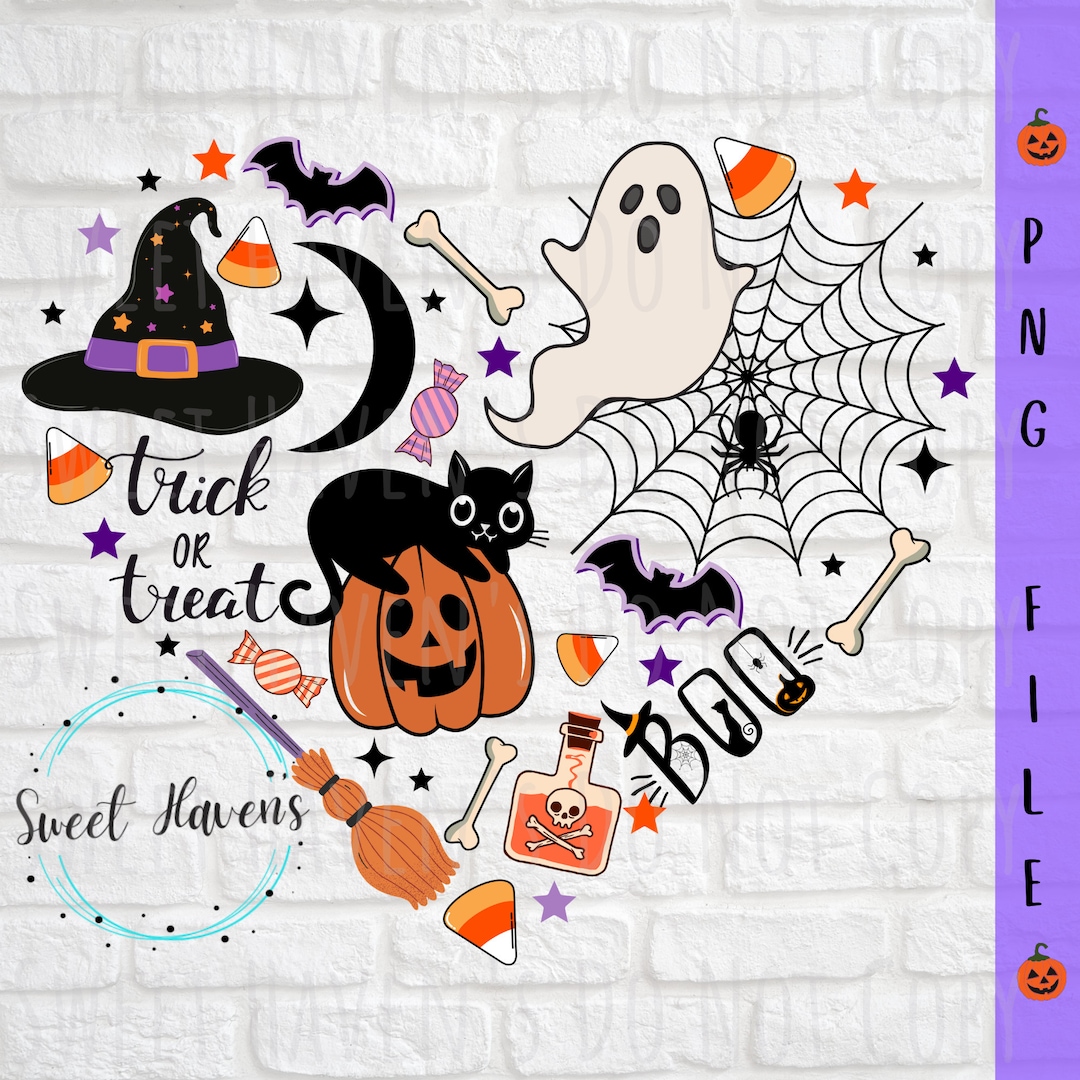 Love Halloween Heart PNG - Cute Halloween Clipart - Sublimation ...