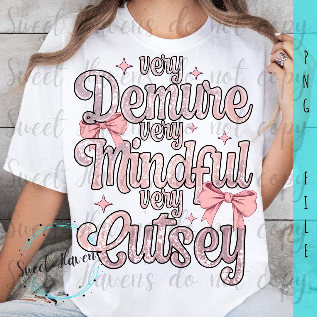 Very Demure Very Mindful Very Cutesy PNG Trending PNG Coquette Bow ...