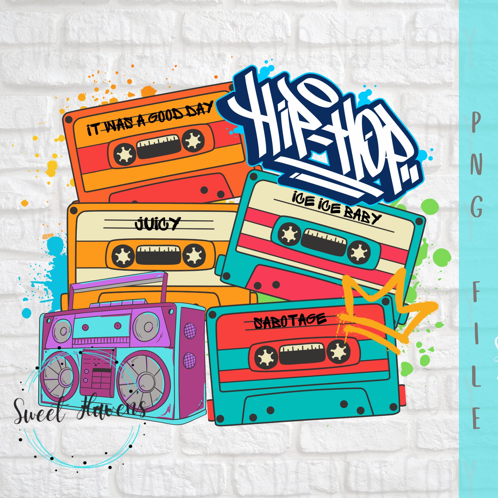 90s Hip Hop Cassette Tapes PNG Clipart Sublimation T-shirt Printing 90s ...