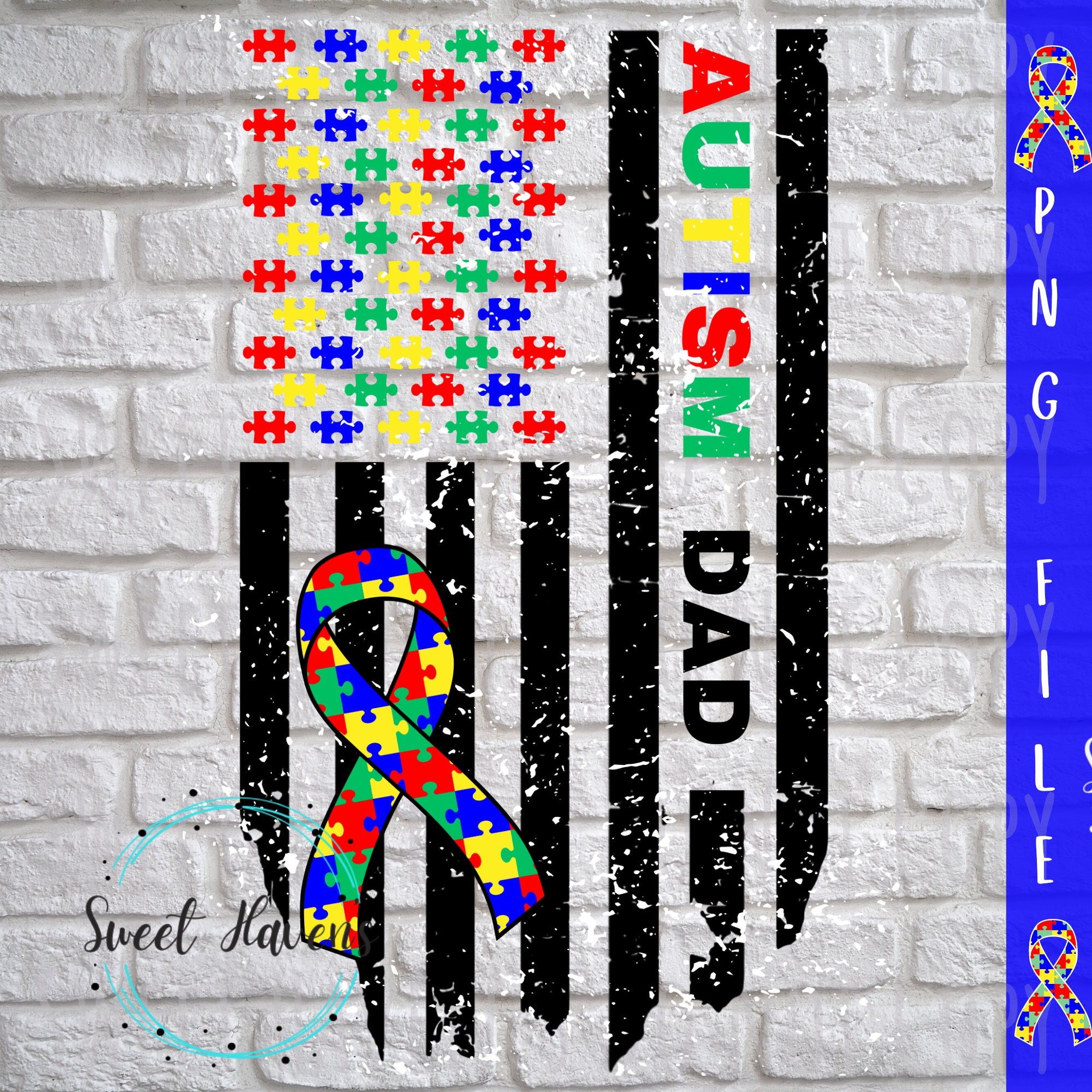 Autism Dad PNG Instant Download Autism Awareness Sublimation - Etsy