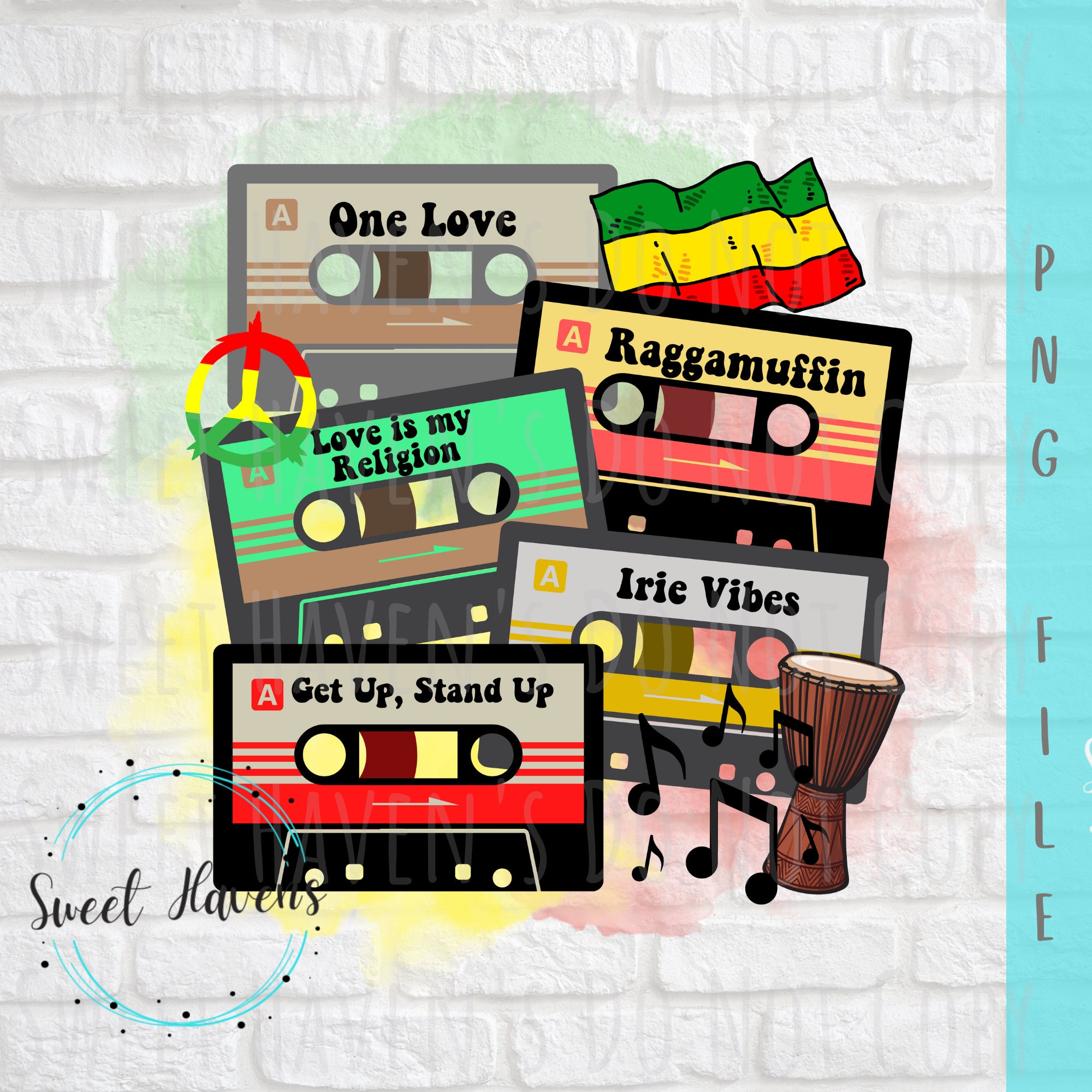 Reggae Cassette Tape PNG – Music Sublimation Design (digital Download ...