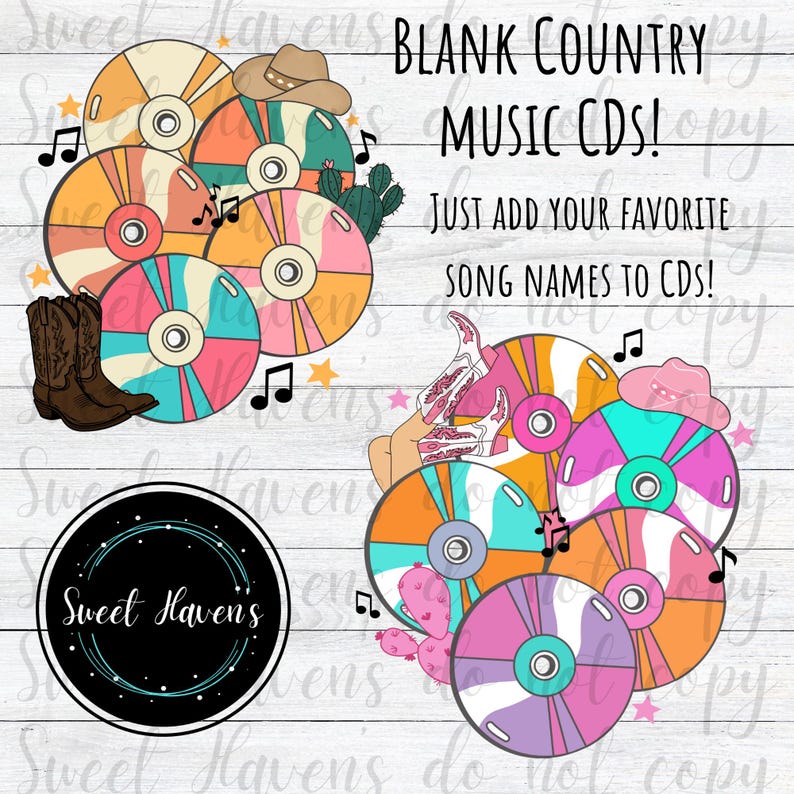 Blank Country Music Cds PNG for Customization PNG Digital Download ...