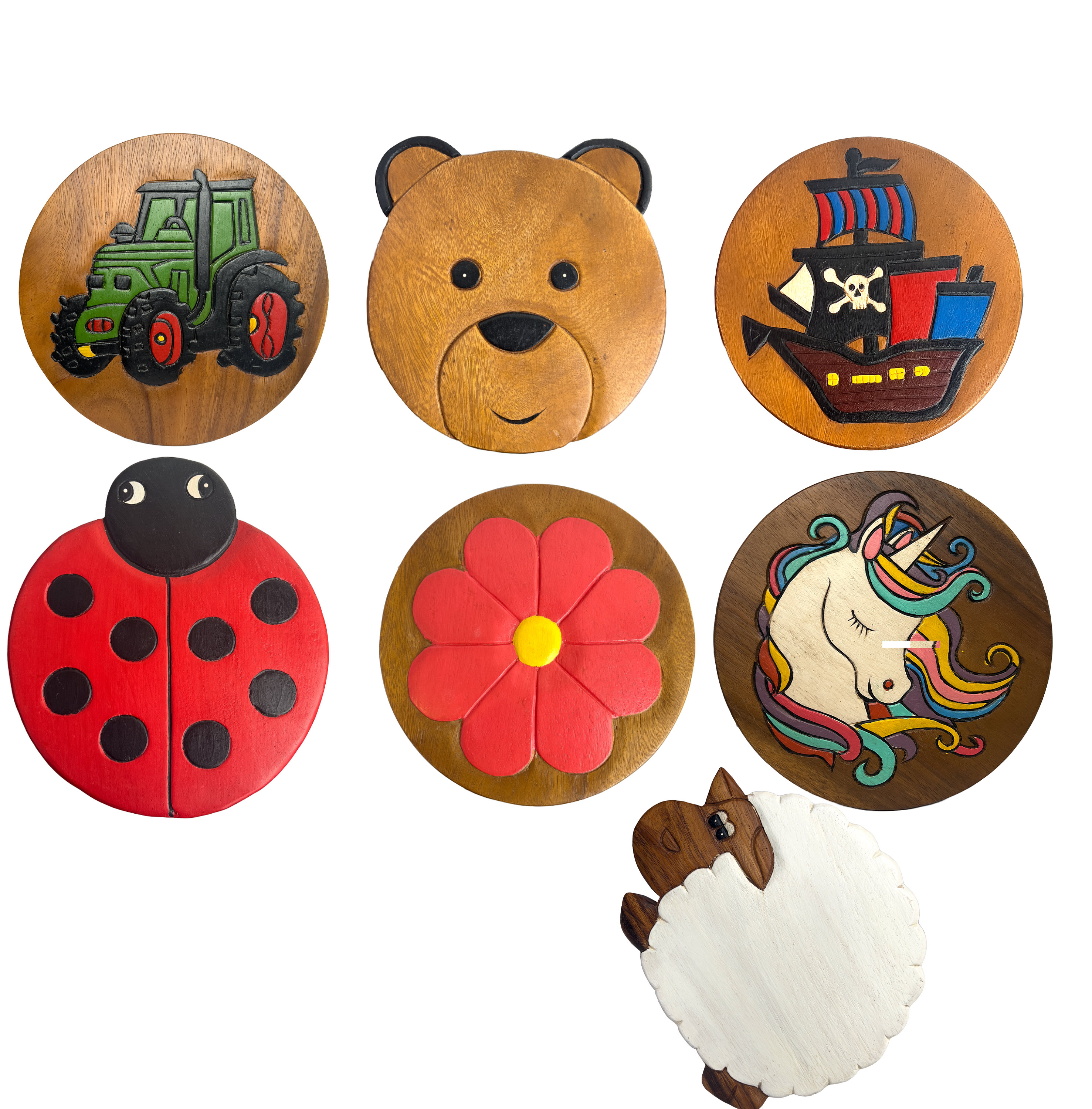 Handmade Childrens Wooden Stools, Fun Stools for Kids, Hand Painted ...