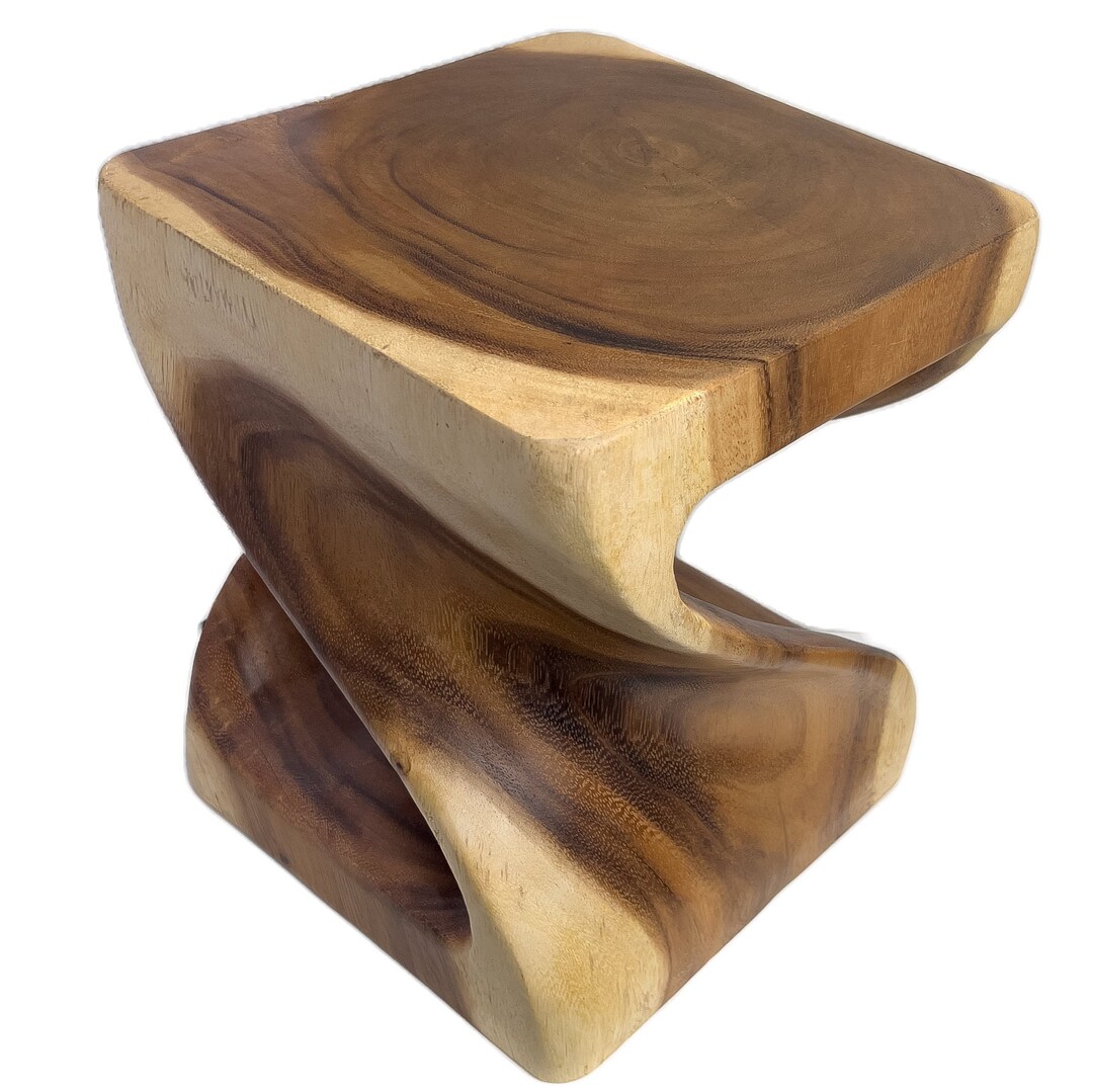 Crafty Artisan Wooden Twist Stool, Multipurpose Use, Bedside Table ...