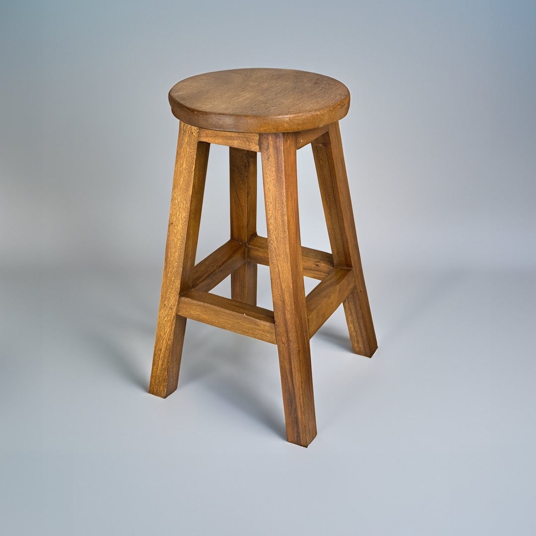 Rustic Handcrafted Tall Wooden Stool, Great Multiuse as Plant Stand ...
