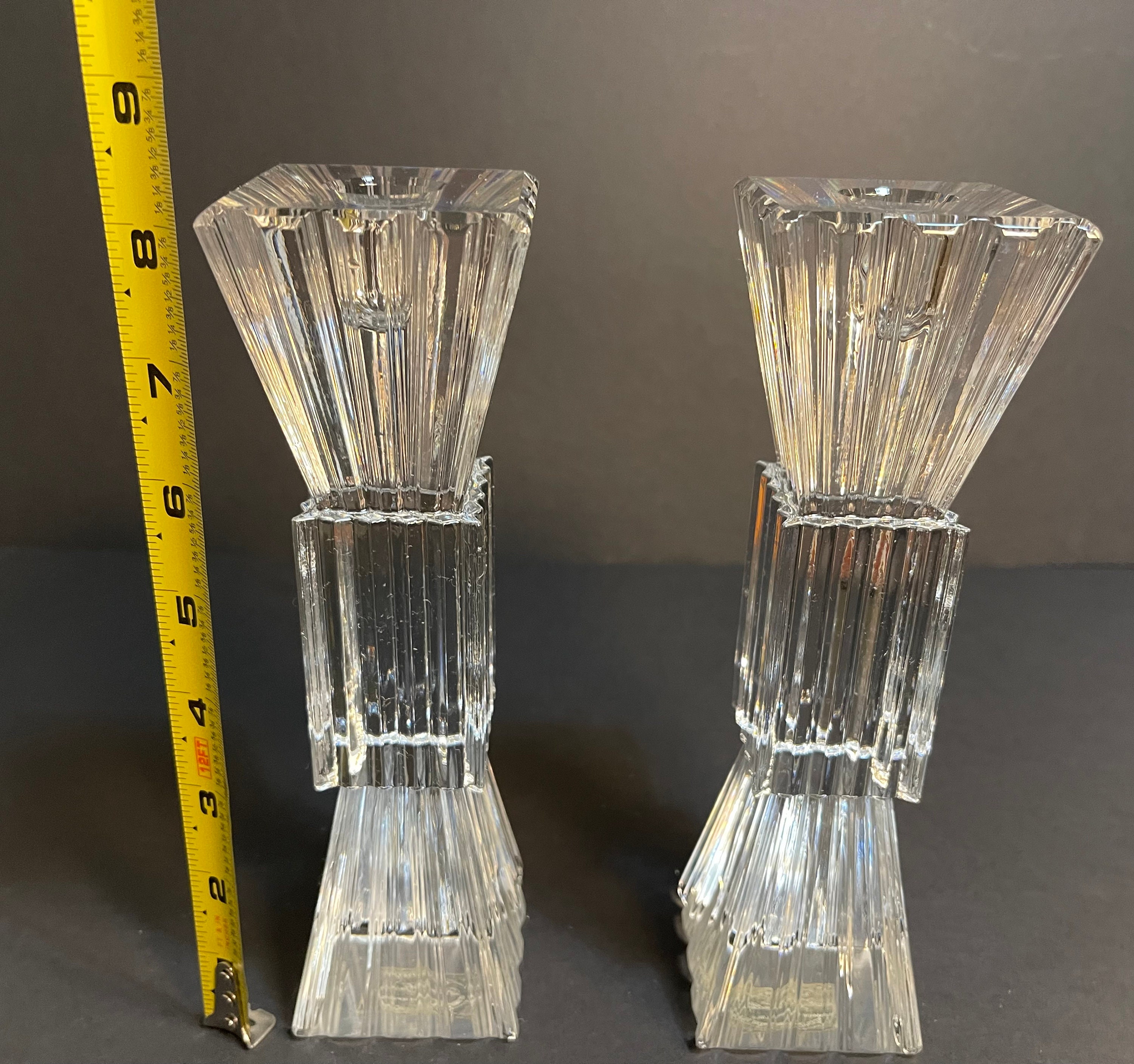 Two Elegant 24% Lead Crystal Candlesticks by Royal Gallery - Etsy