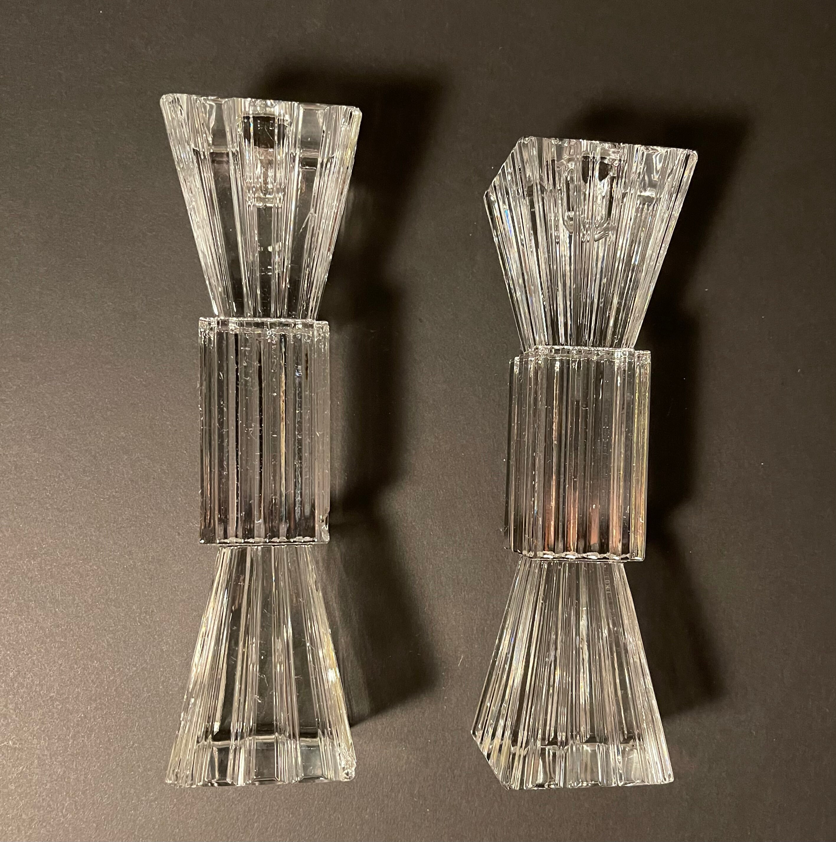 Two Elegant 24% Lead Crystal Candlesticks by Royal Gallery - Etsy