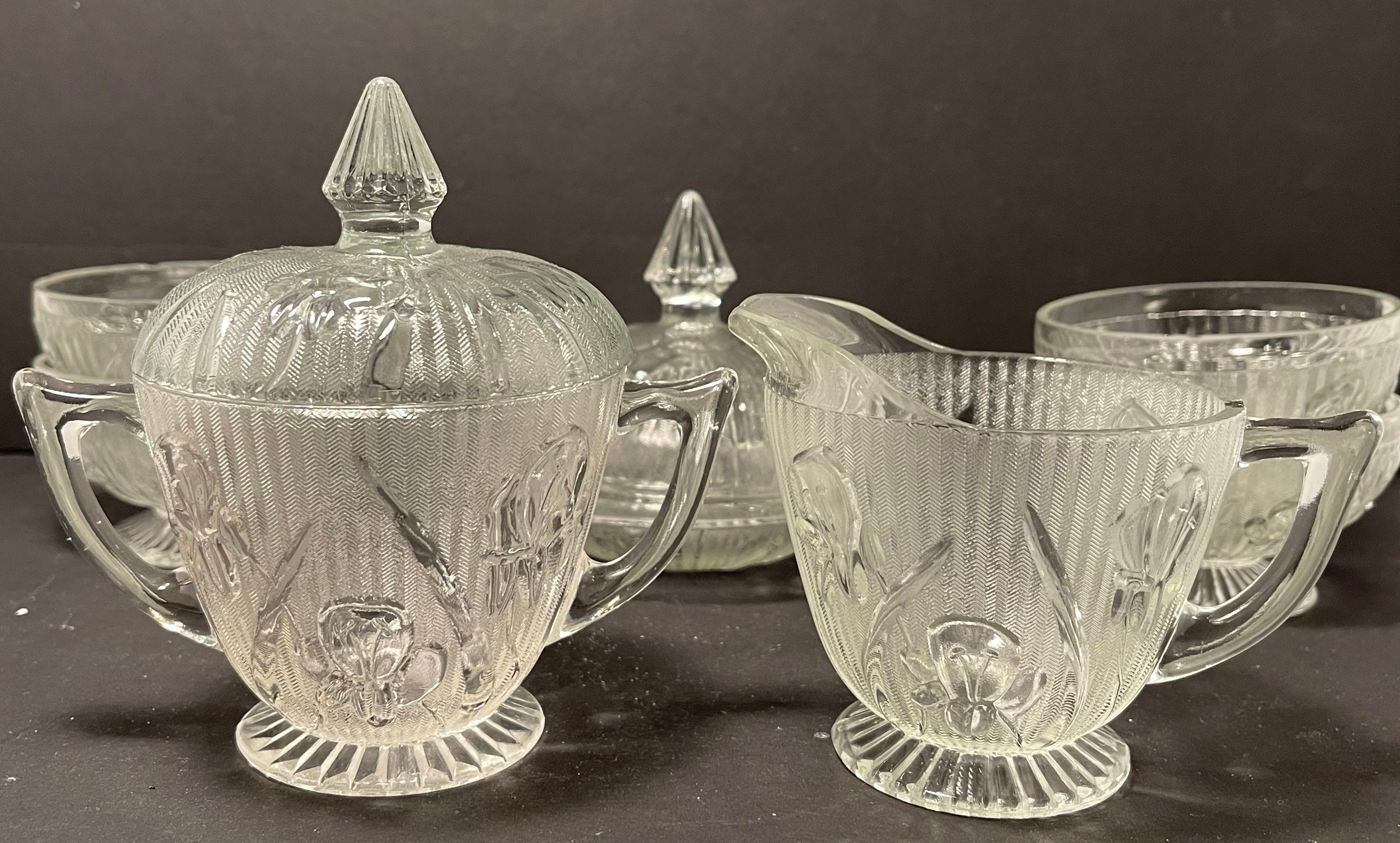 Jeannette Glass Company Iris and Herringbone Pattern Depression Glass ...