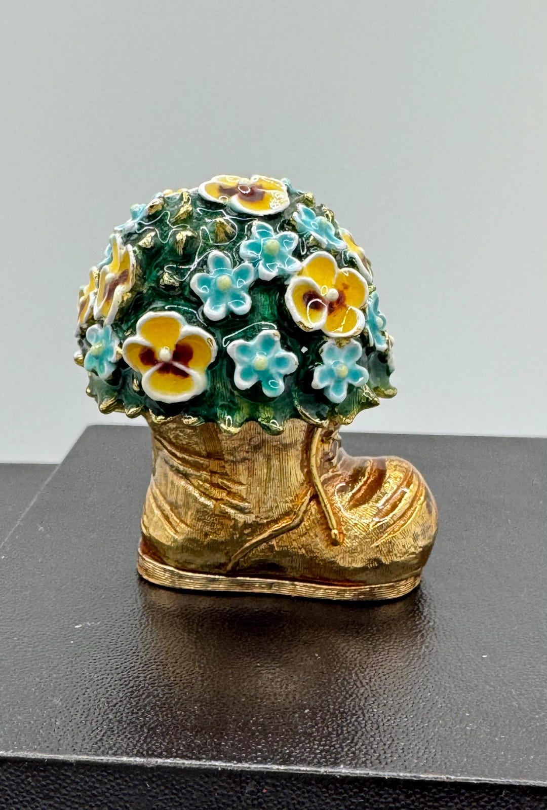 MONET Trinket Box "forget Me Not" Collectible Enamel Keepsake - Etsy