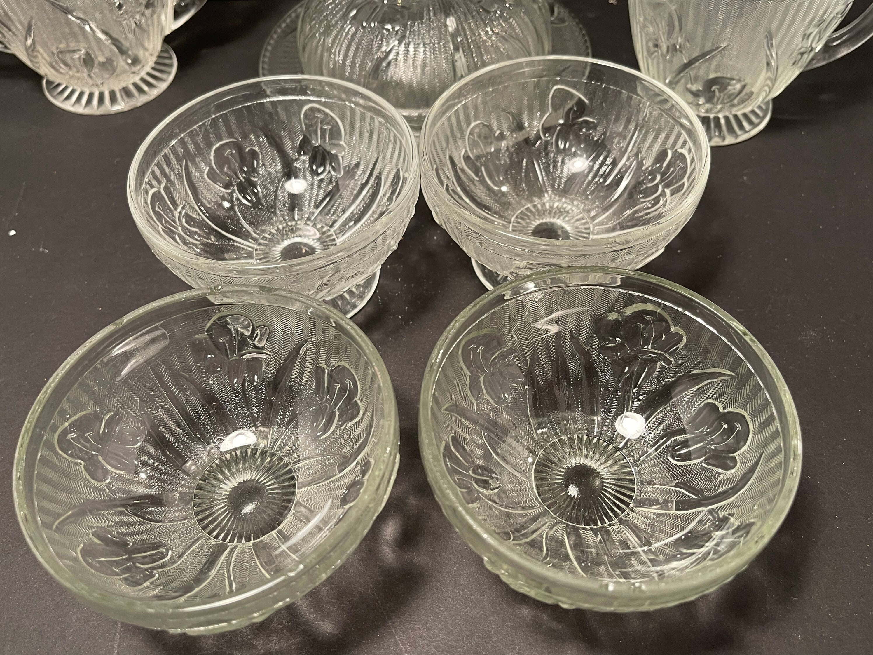Jeannette Glass Company Iris and Herringbone Pattern Depression Glass ...