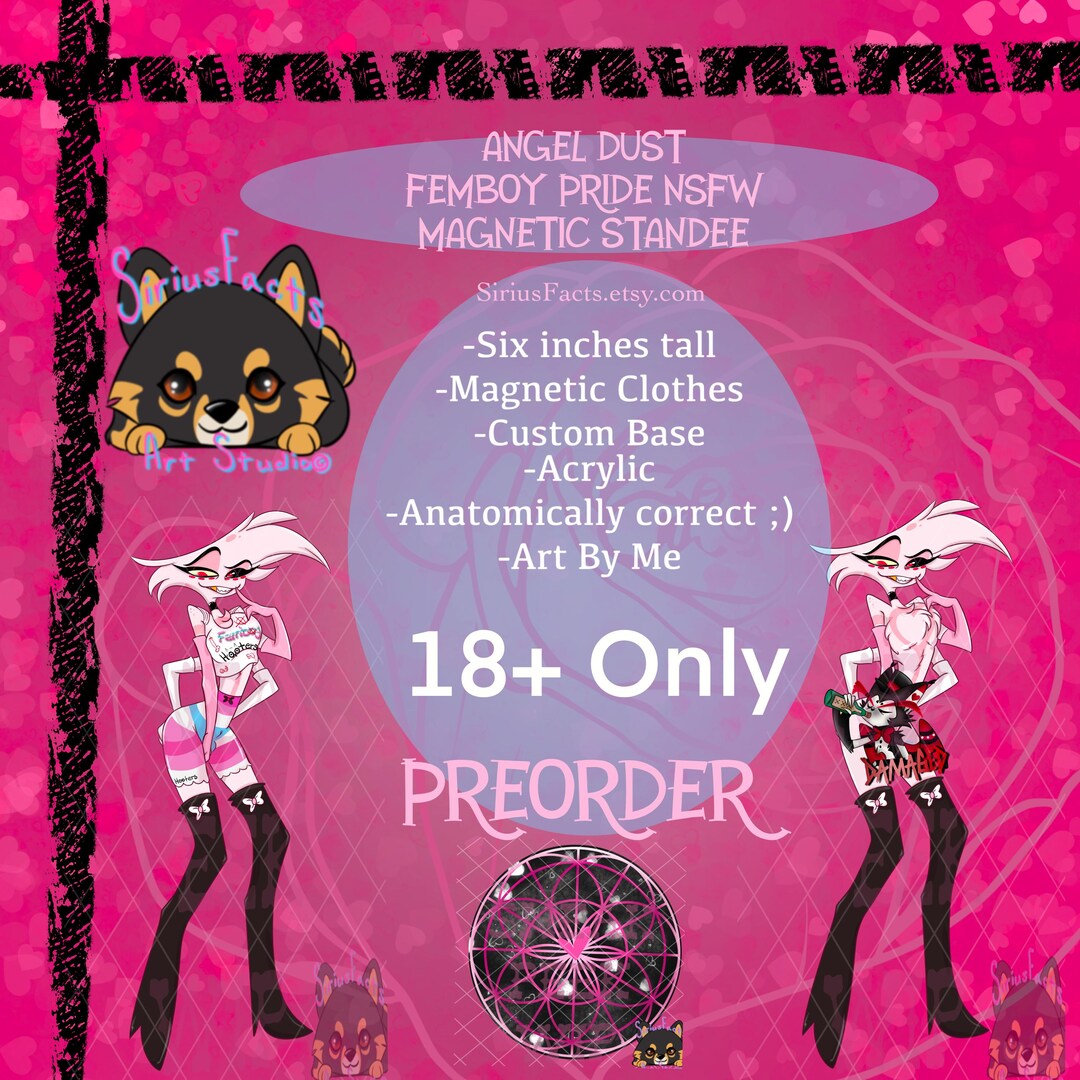 PREORDER - Hazbin Hotel Angel Dust Femboy Pride NSFW Magnetic Standee ...
