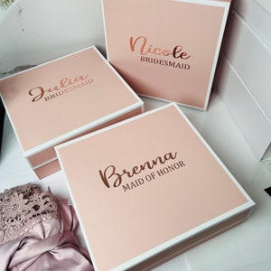 Junior Bridesmaid Box - Pink Favor Box- Personalized Junior Bridesmaid ...