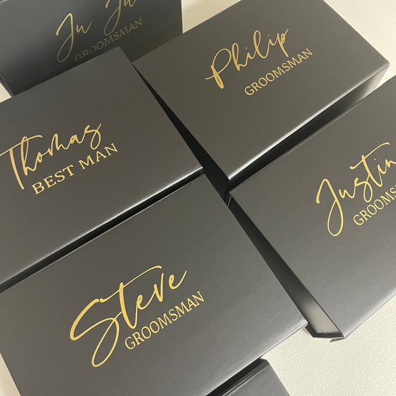 Large Black Groomsman Box - Etsy