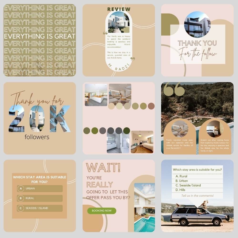 Airbnb Instagram Posts Template | Airbnb Social Media | Airbnb ...