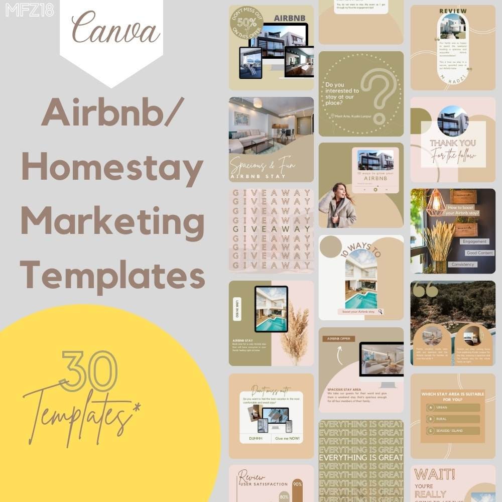 Airbnb Instagram Posts Template | Airbnb Social Media | Airbnb ...