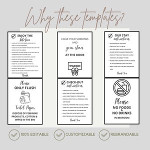 Canva Templates 20 Signage Printable Templates A4 Size for Airbnb ...