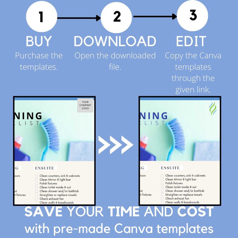 Canva Templates Daily Cleaning Checklist Printable Templates - Etsy