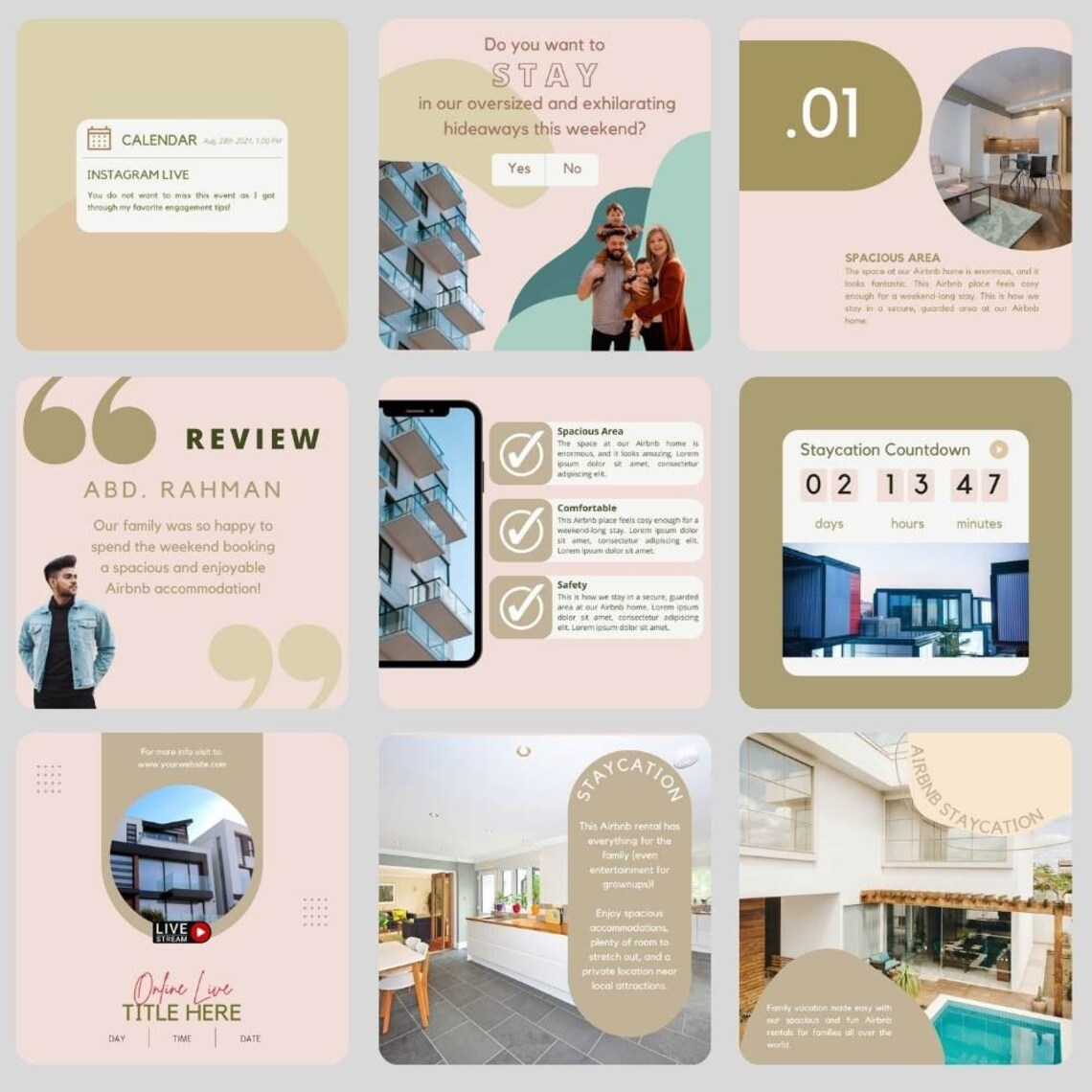 Airbnb Instagram Posts Template | Airbnb Social Media | Airbnb ...