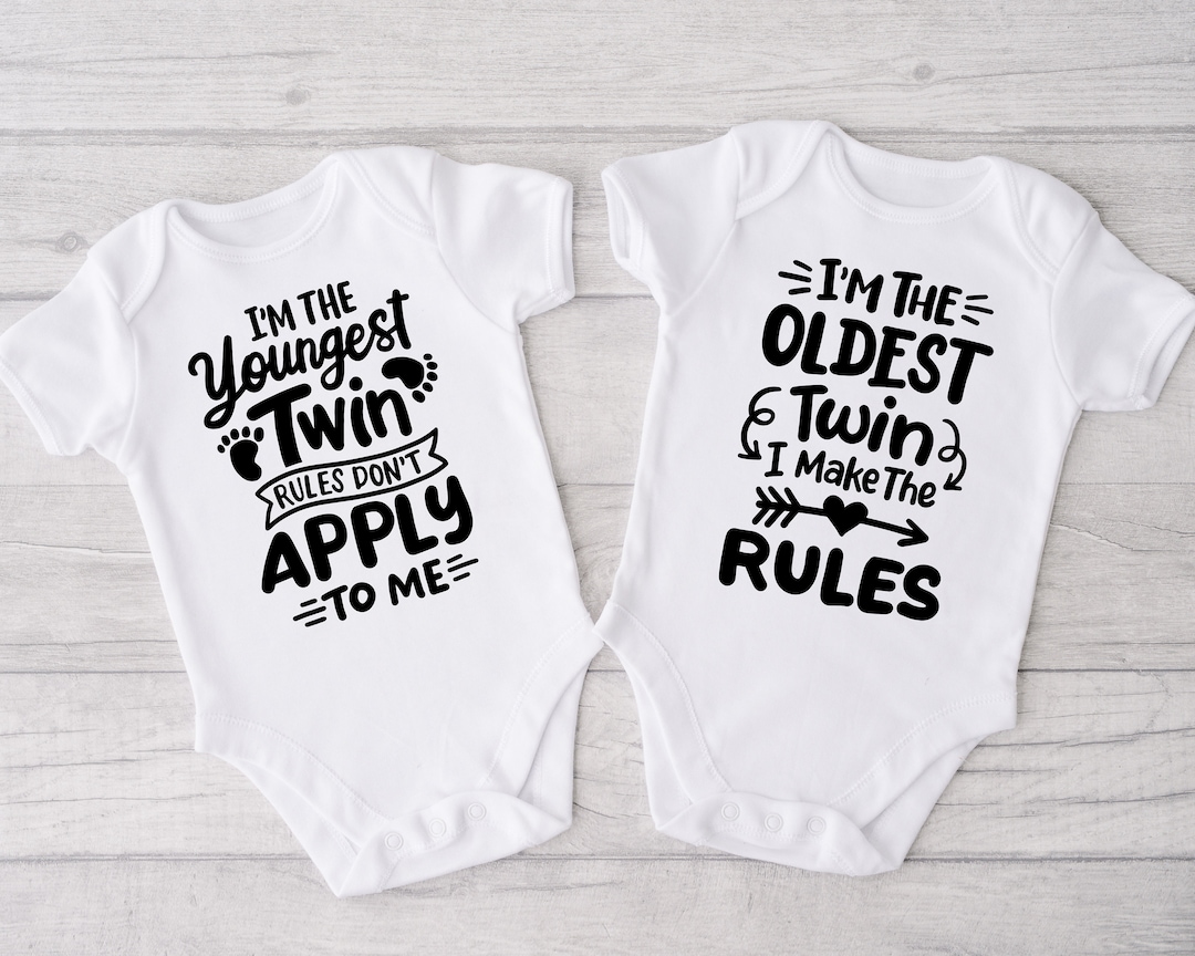 Twin Onesie Set: Youngest & Oldest Matching Outfits - Etsy