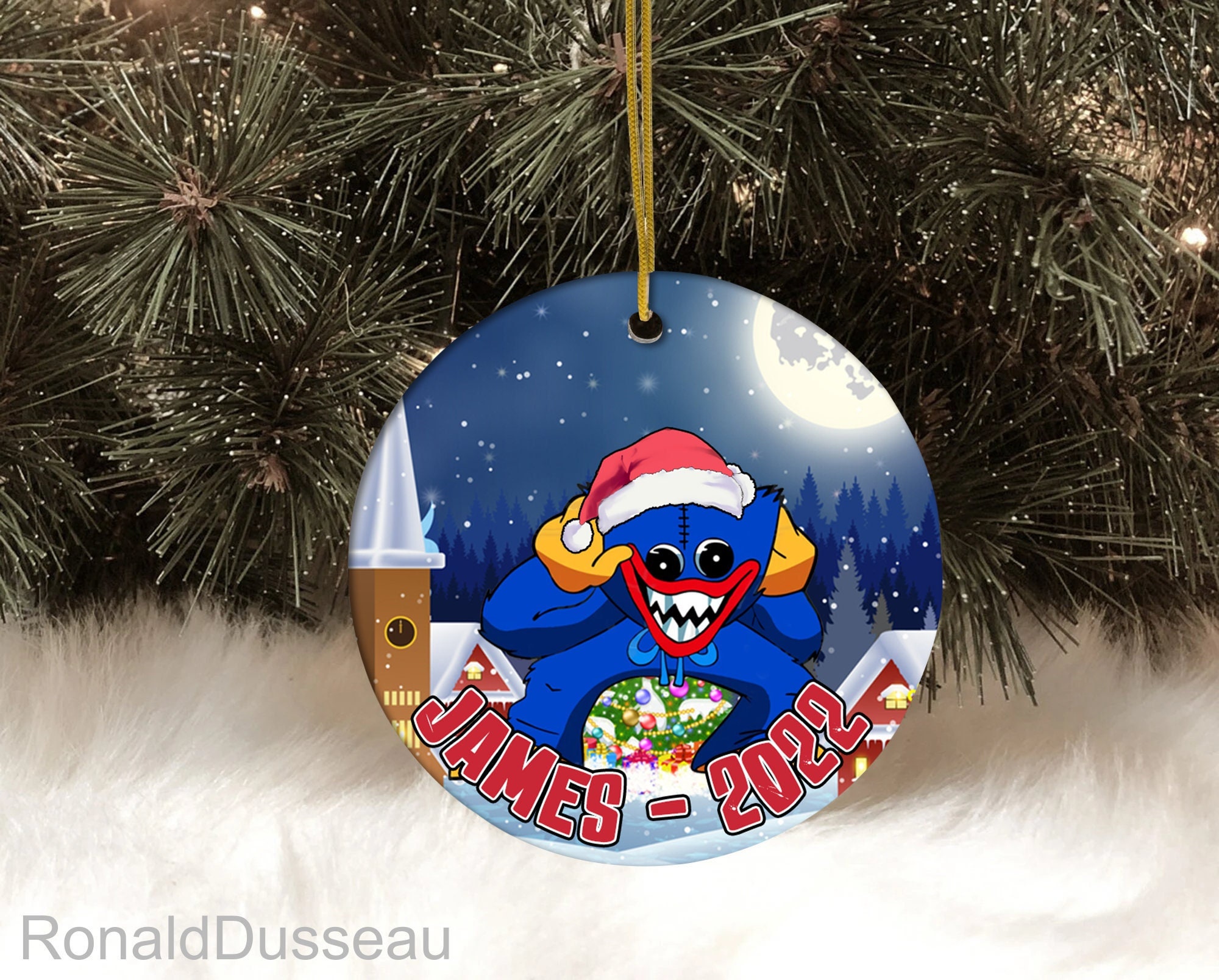 Poppy Playtime Huggy Wuggy Ornament, Huggy Wuggy Christmas Ornament