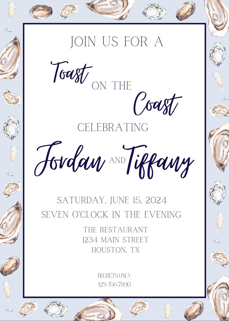 Toast on the Coast Invitation - Etsy