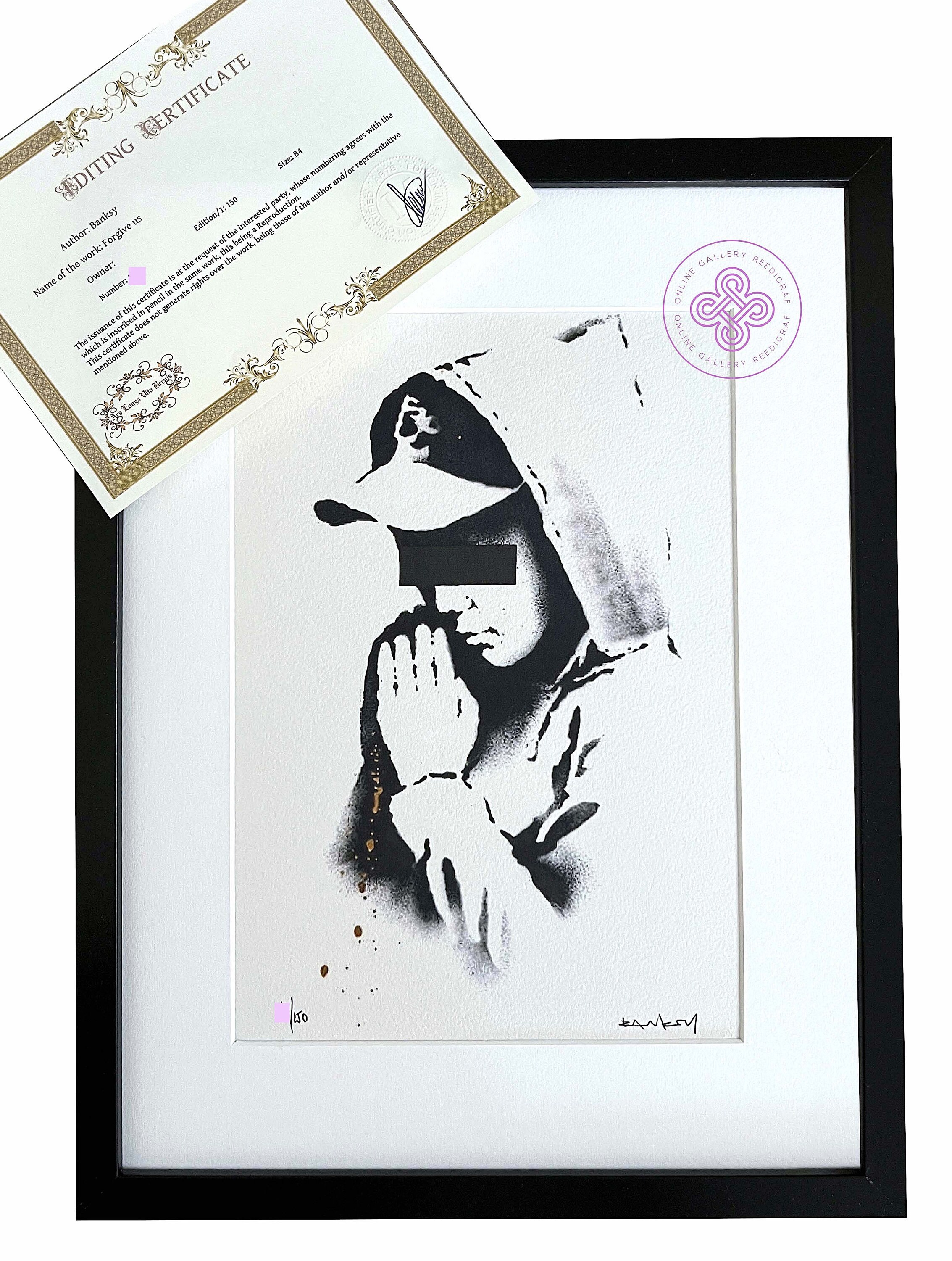 BANKSY Lithograph Signed forgive Us CERTIFICATE - Etsy