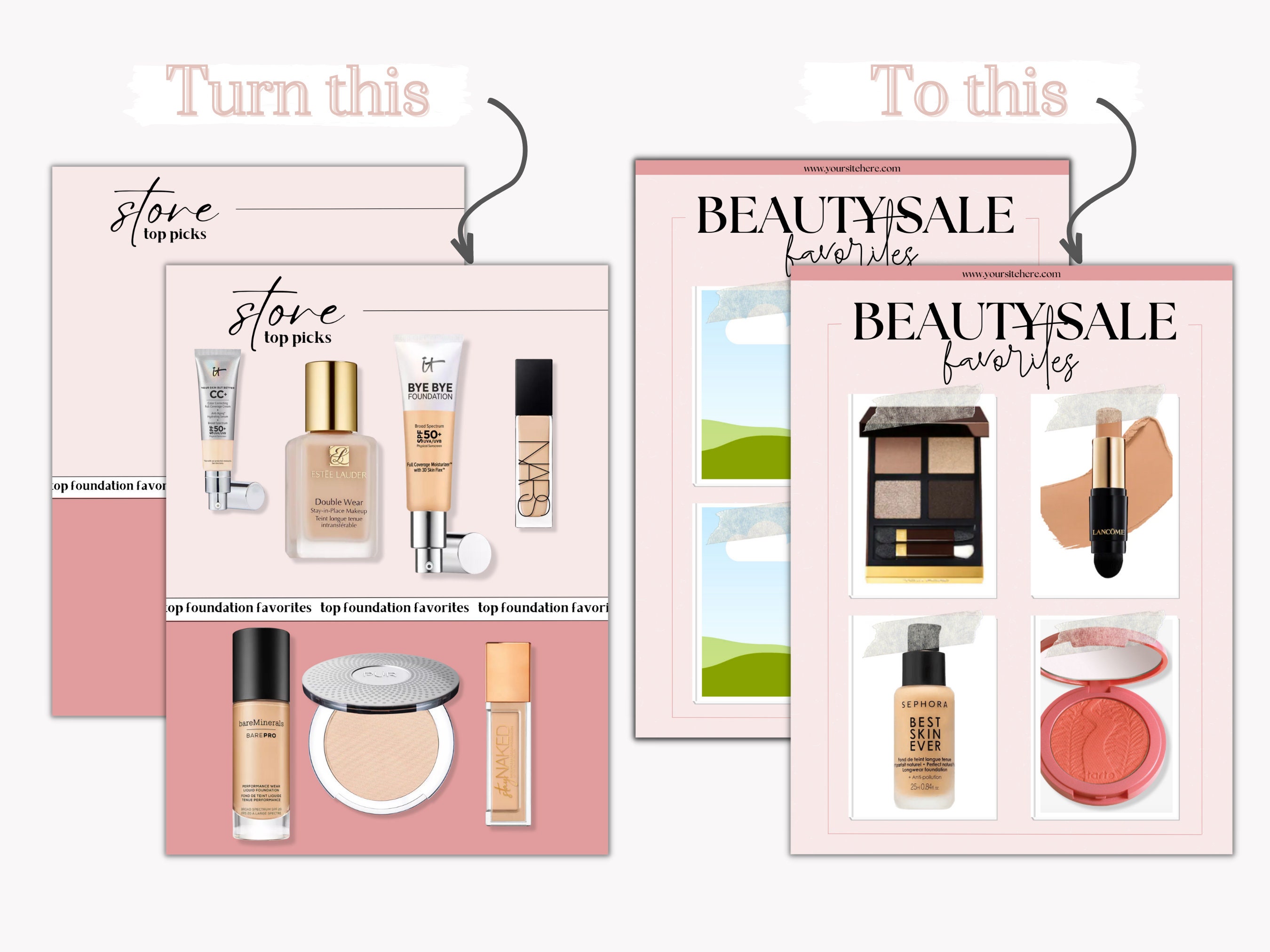 7 Beauty LTK Templates, Influencer Templates, Canva Templates, Like to ...