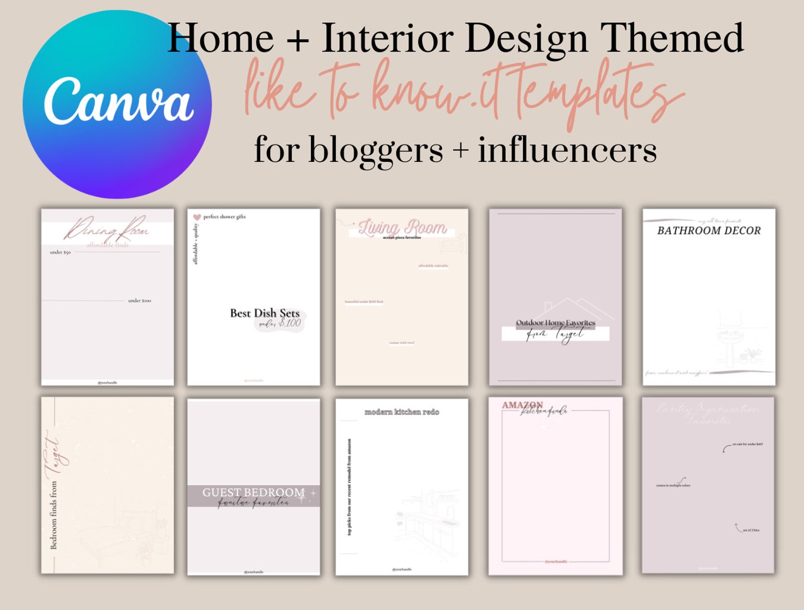 Home + Interior Design LTK Canva Templates, Neutral Liketoknowit ...