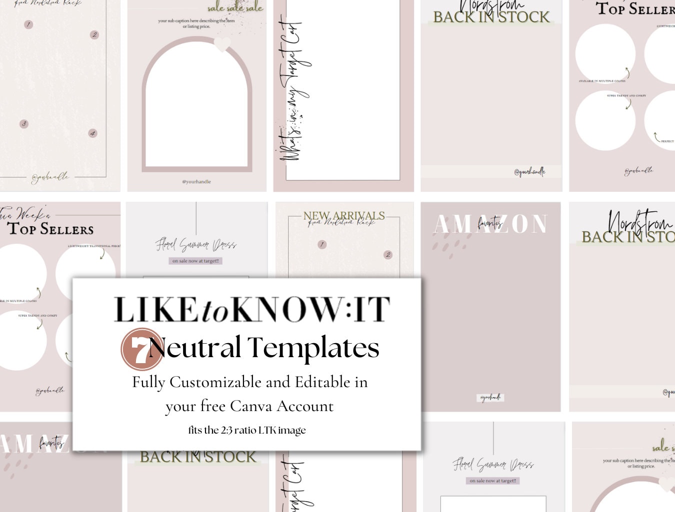 7 LTK Canva Templates, Influencer Template, Canva Template, Like to ...