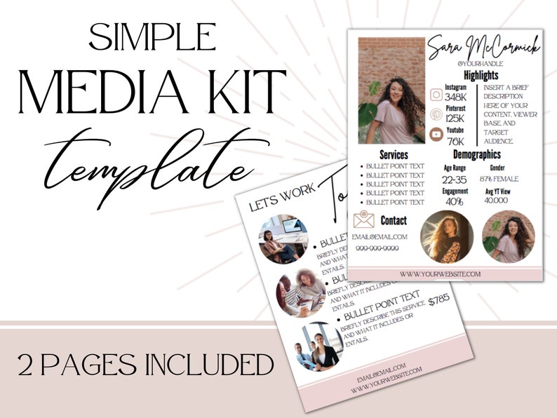 Media Kit, Media Kit Template - Etsy